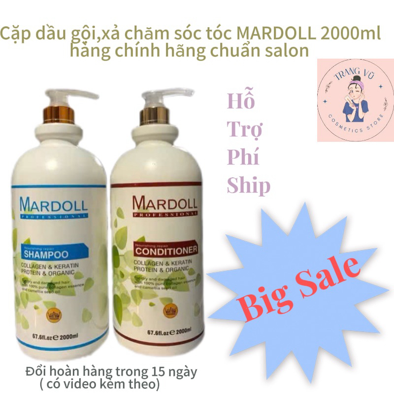 Cặp dầu gội,xả chăm sóc tóc MARDOLL 2000ml hàng chính hãng chuẩn salon | Shopee Việt Nam