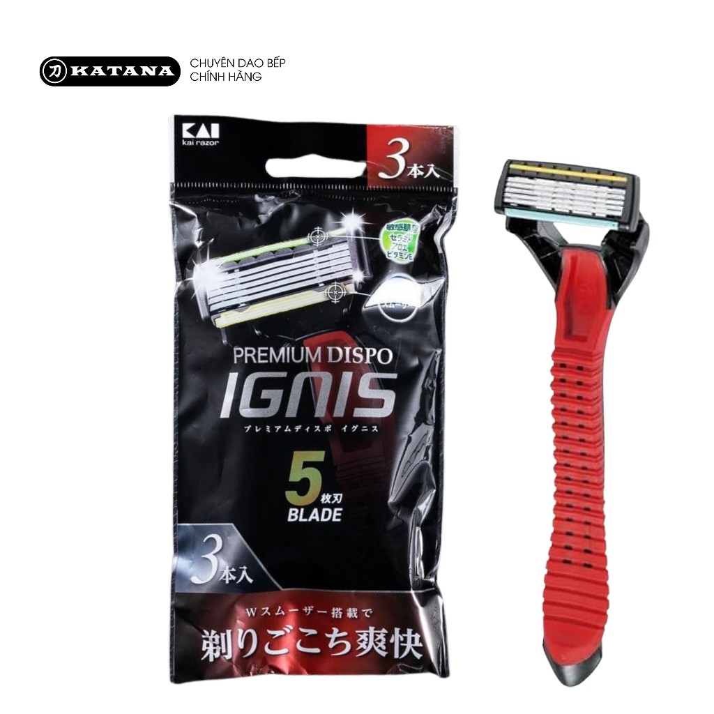 Bộ 3 dao cạo râu 5 lưỡi cao cấp Nhật Bản Premier Dispo Igins 5 Blade ...