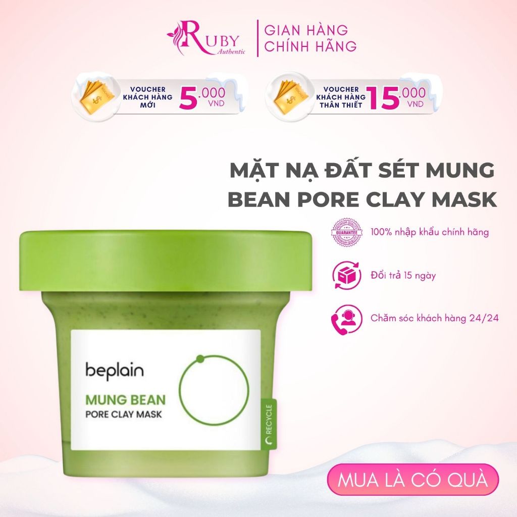Mặt nạ đất sét Beplain Mung Bean Pore Clay Mask 120ml | Shopee Việt Nam