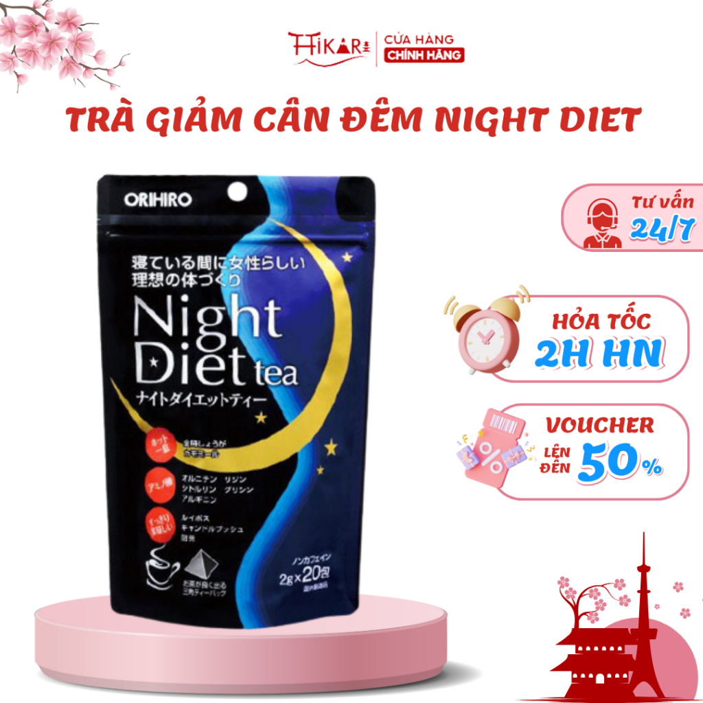 Trà giảm cân đêm Night Diet Tea Orihiro Nhật Bản 24 gói/túi và 40 gói ...
