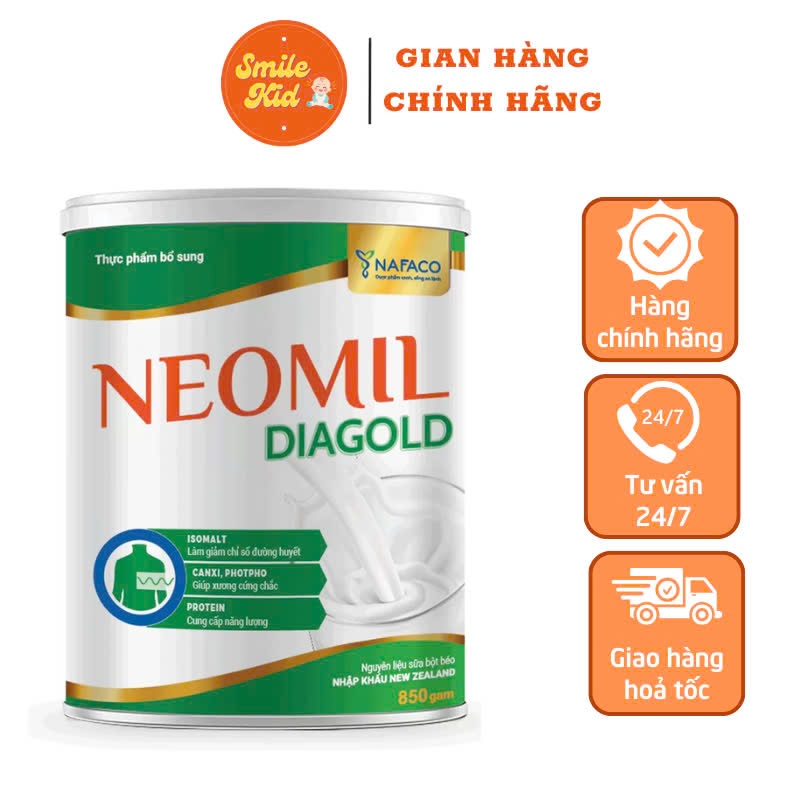 Sữa Neomil DiaGold 850g Dinh Dưỡng Chuyên Biệt Dành Cho Người Tiểu ...