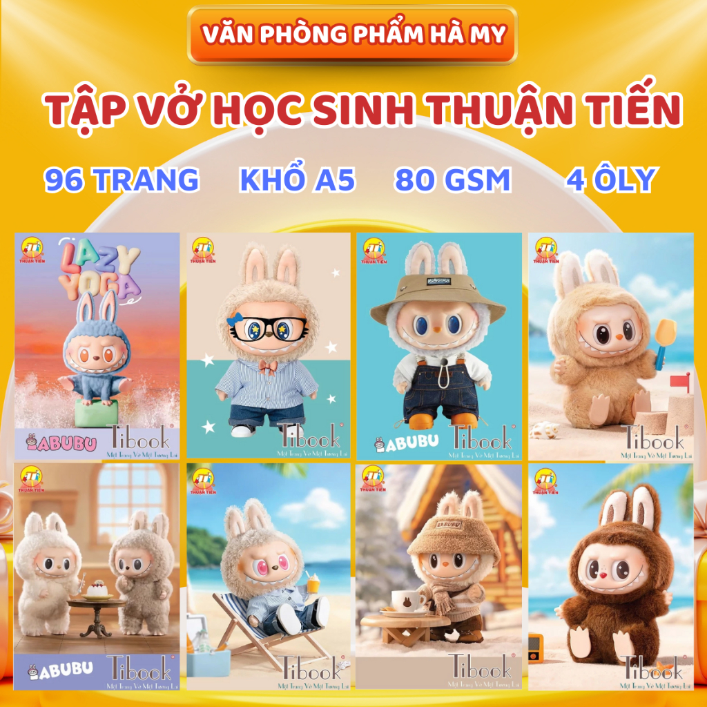 Lốc 10 Quyển Tập Vở Học Sinh LABUBU, ABC Tibook Thuận Tiến 96 Trang ...