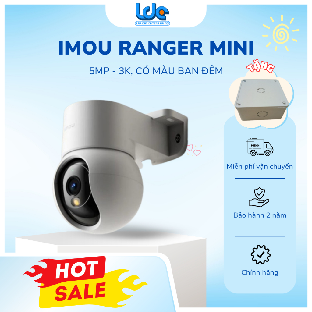 Camera Wifi iMOU Ranger Mini 5MP - K2MP, có màu đêm, loa mic đàm thoại ...