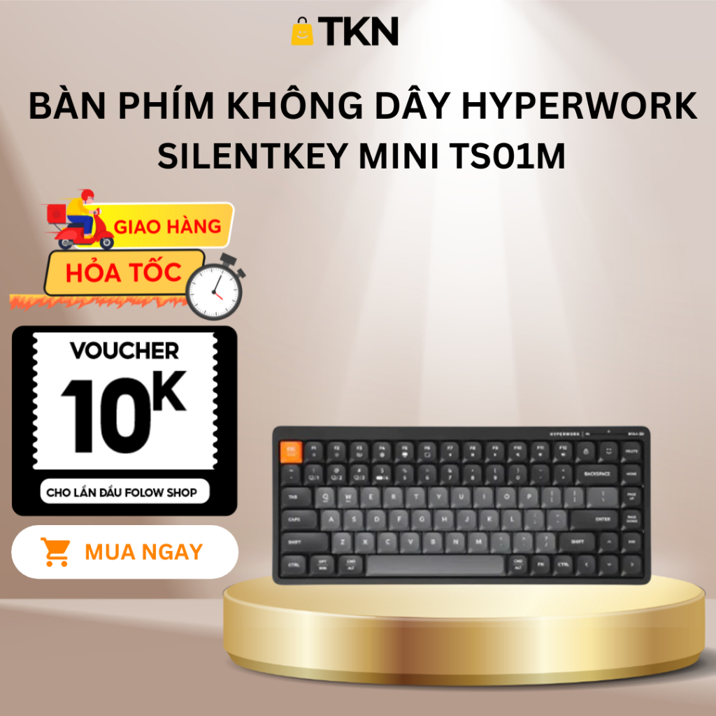 Bàn phím không dây HyperWork SilentKey Mini | TS01M | Shopee Việt Nam