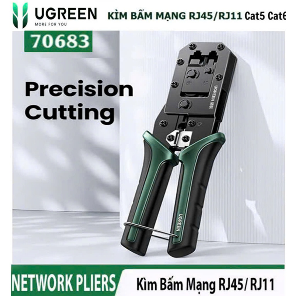 Kìm bấm dây mạng RJ45+RJ11 Ugreen 70683 NW136 (Cat5/Cat6 + thêm lưởi ...