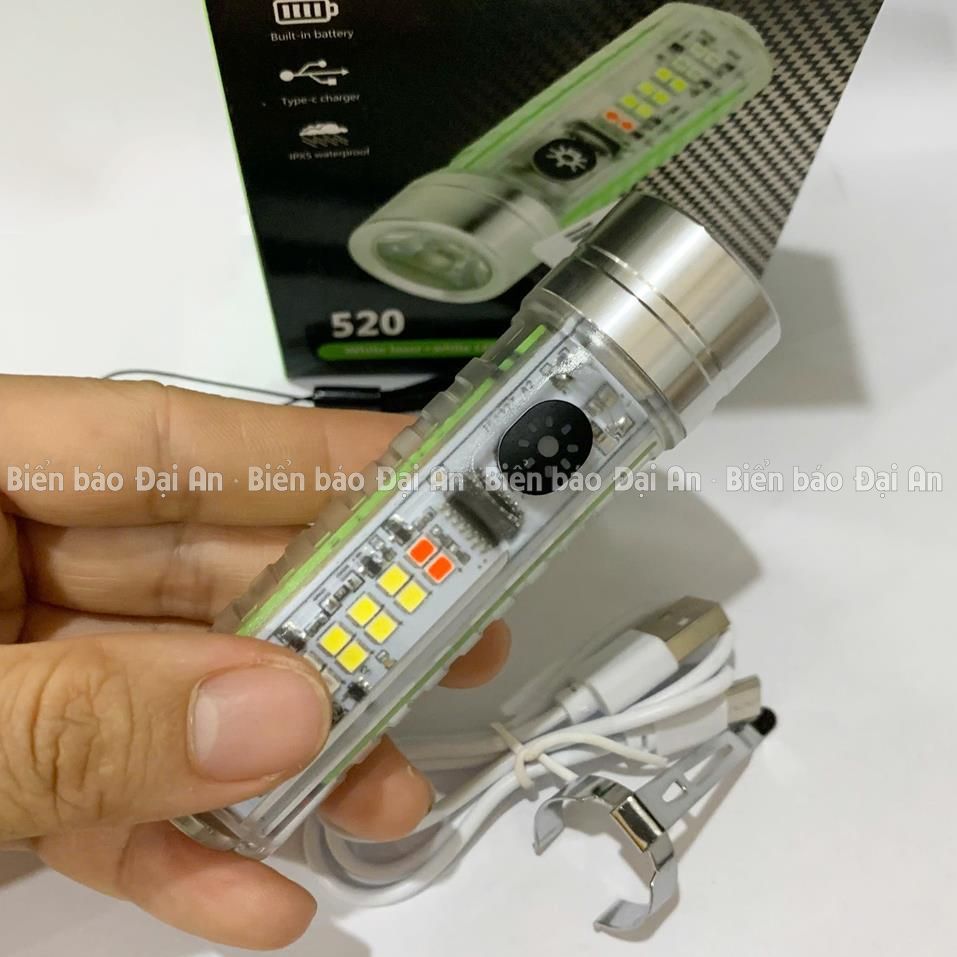 Đèn Pin Mini 520 Siêu Sáng - Đèn Pin cầm tay 8 chế độ bật sáng -zoom xa gần | Shopee Việt Nam