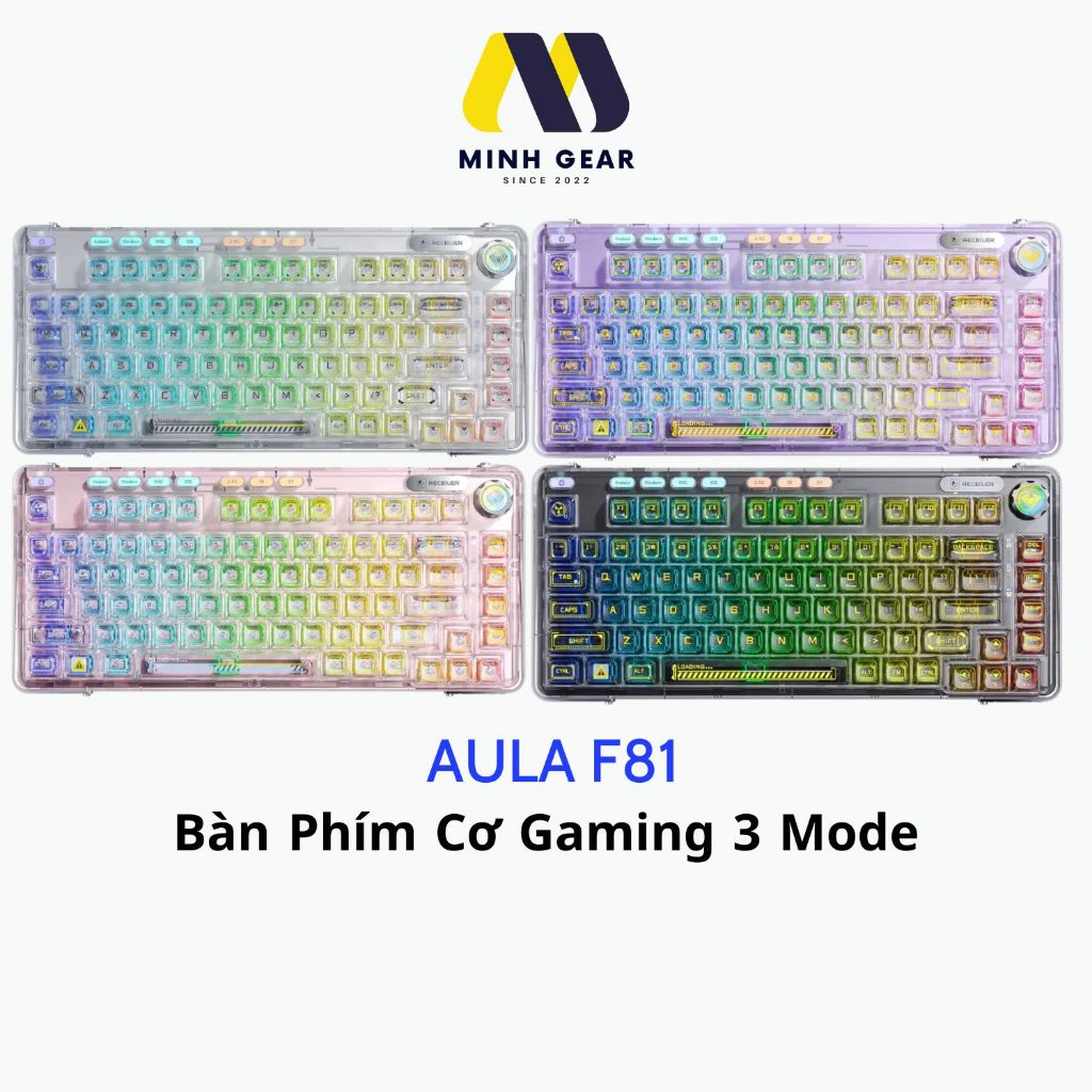 AULA F81 BÀN PHÍM CƠ GAMING 3 MODE - Hàng Chính Hãng | Shopee Việt Nam