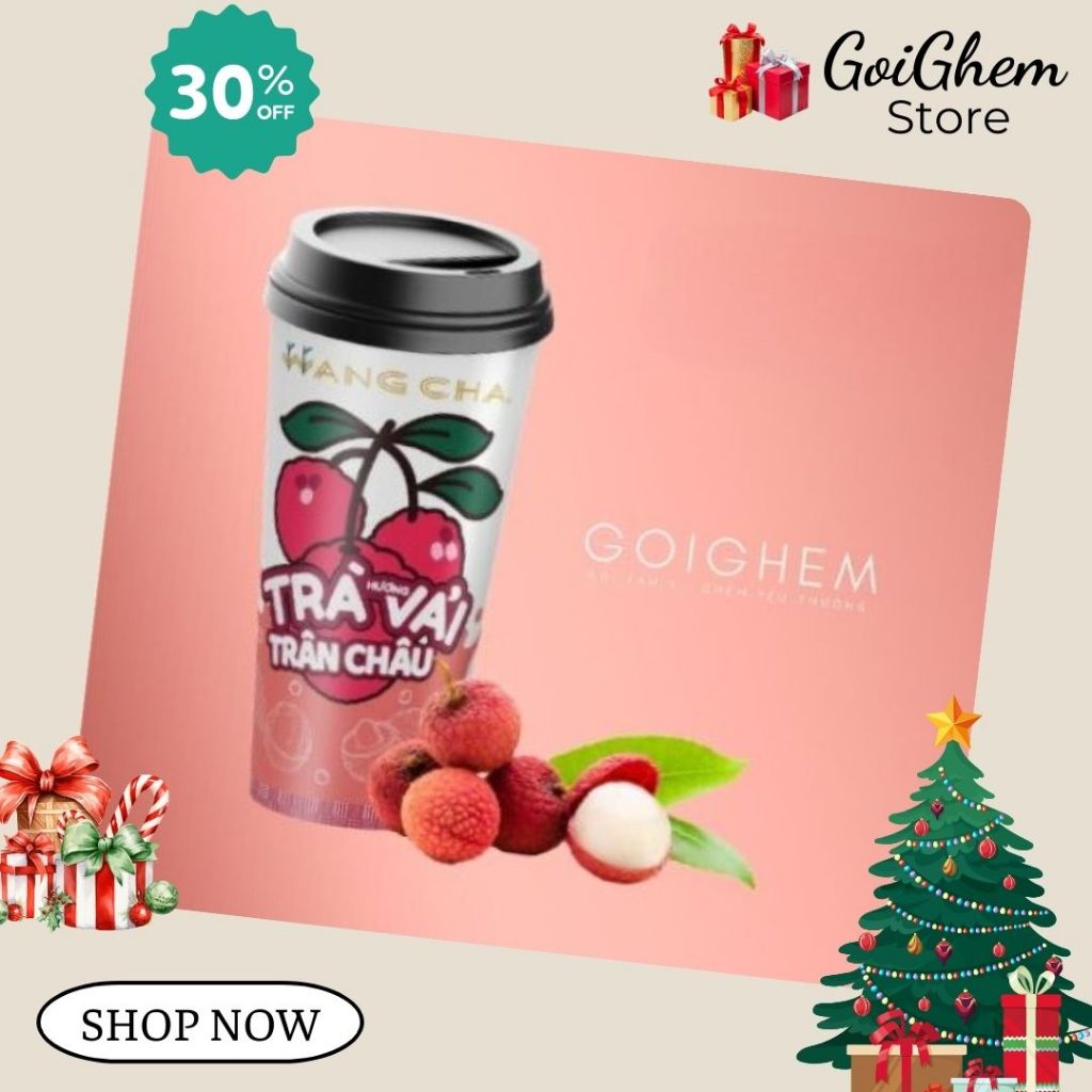 GoiGhemStore Ly trà trái cây Wangcha vị vải thơm ngon cốc nước trà vải ...