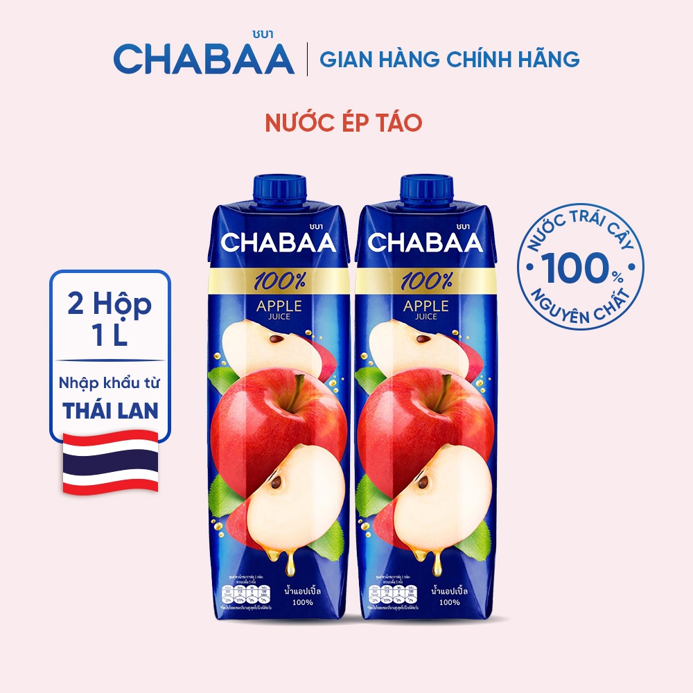 Combo 2 Nước ép Táo Chabaa - Hộp 1L | Shopee Việt Nam