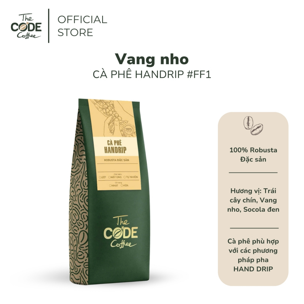 Cà phê Fine Robusta Vị Vang Nho - The Code Coffee - 200 gram nguyên ...