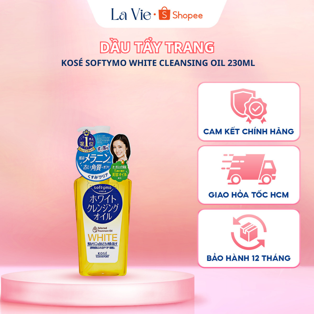 Dầu tẩy trang Kosé Softymo White Cleansing Oil 230ml - Dưỡng sáng da, sạch sâu - Hàng chính hãng ...