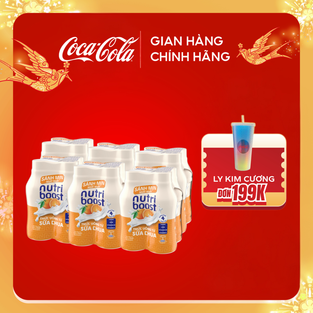 Lốc 24 Chai Thức Uống từ Sữa Chua Nutriboost Vị Cam 170ml/Chai Sale 15. ...