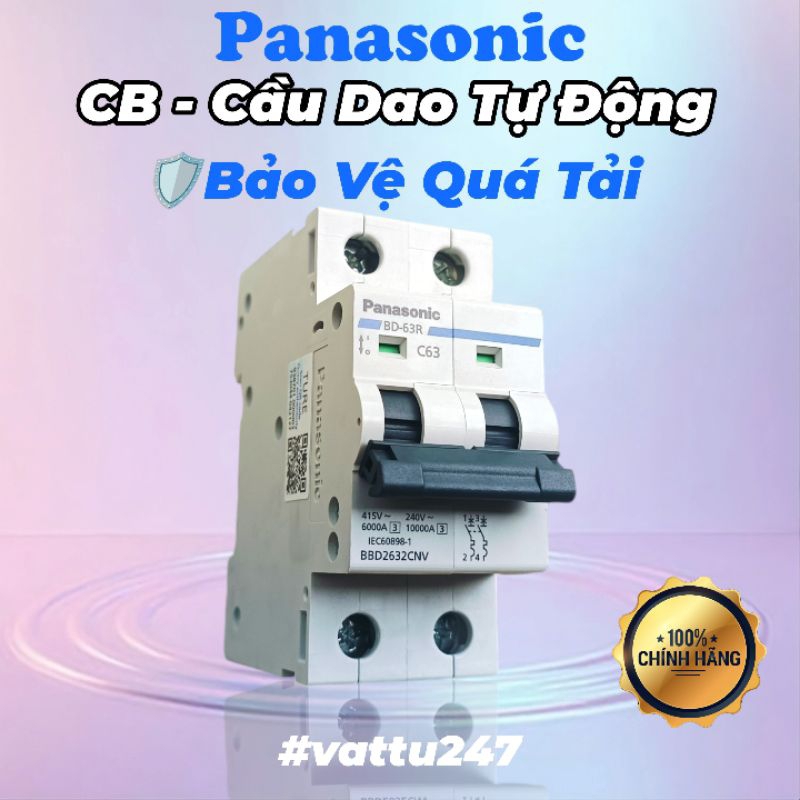 Cầu dao CB tự động Panasonic Atomat loại 2 cực - CB 2 tép 16A 32A 40A ...