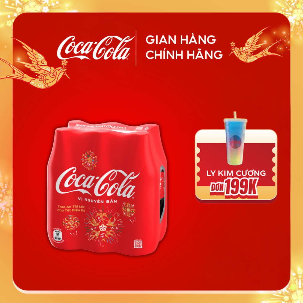Lốc 6 Chai Nước Giải Khát Có Gas Coca-Cola Vị Nguyên Bản Original 390ml ...