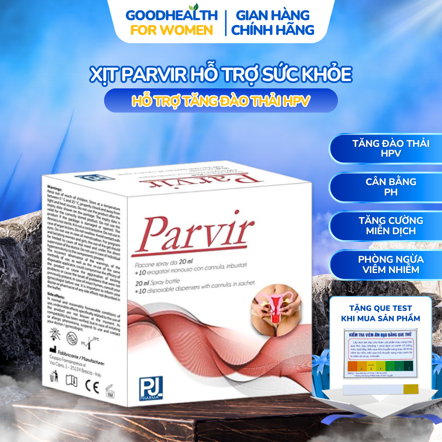 [SHOP MALL CHÍNH HÃNG] Xịt PARVIR hỗ trợ tăng đào thải HPV nhập khẩu ...