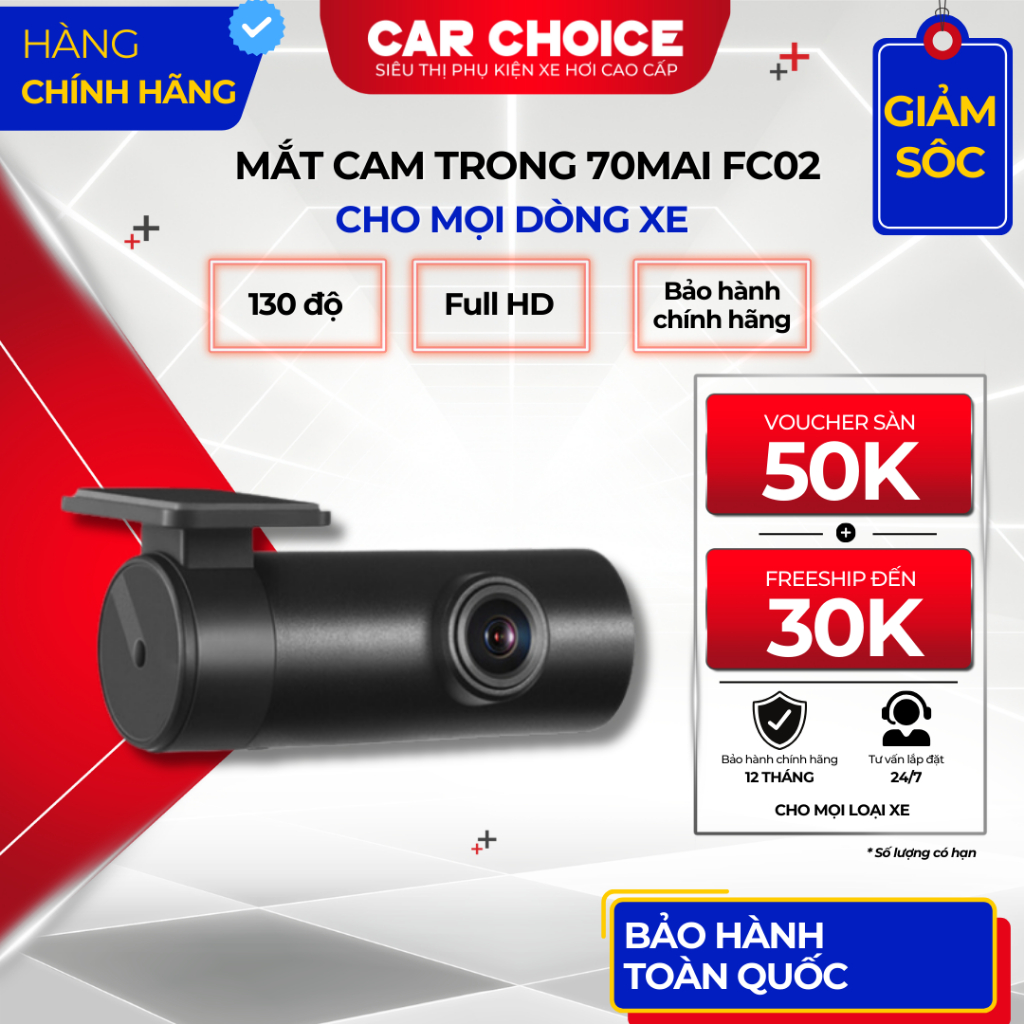 Mắt Camera Ghi Hình Trong Xe 70Mai FC02 LED Hồng Ngoại Dành Cho Cam ...