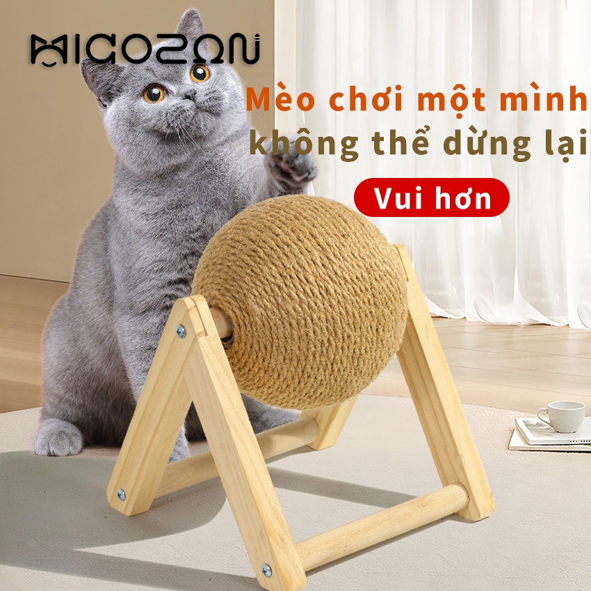 Bóng Cào Móng MICOSON Đồ Chơi Banh Xoay Tròn Cho Mèo Bằng Gỗ Plywood ...
