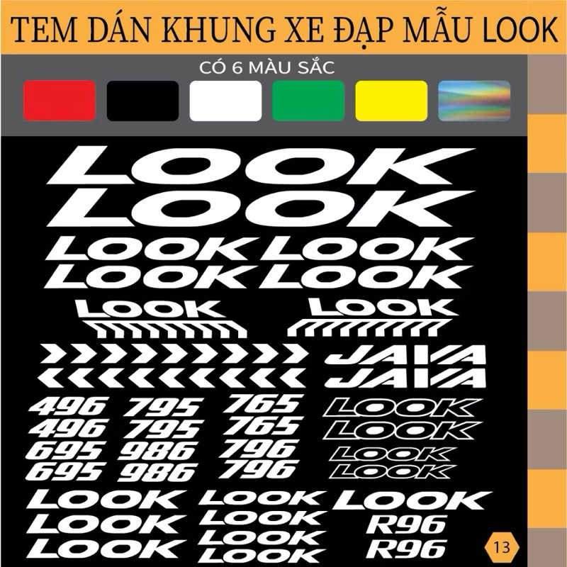 TA BIKE SHOP Tem khung xe đạp LOOK | Shopee Việt Nam