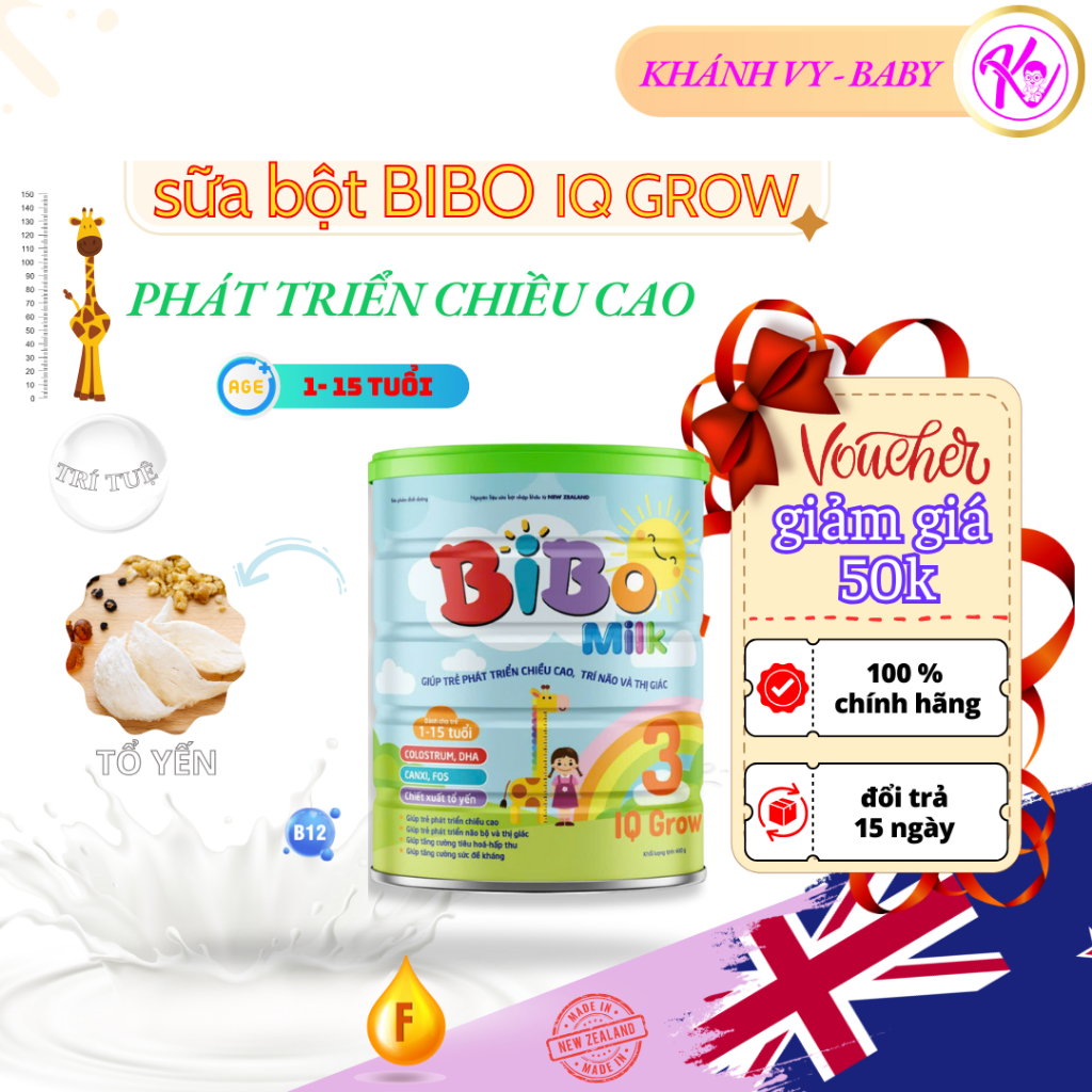Sữa bột BIBO GOAT IQ GROW 3 Phát triển chiều cao , trí não và thị lực ...