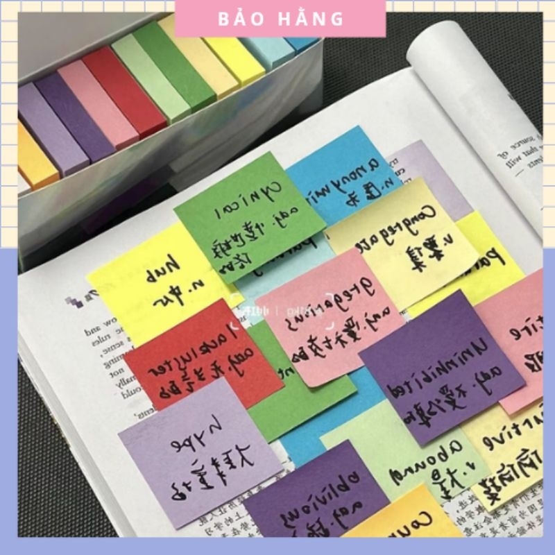 11 Màu 100 Tấm Giấy Ghi Chú mini Hình Vuông Nhiều Màu | Shopee Việt Nam