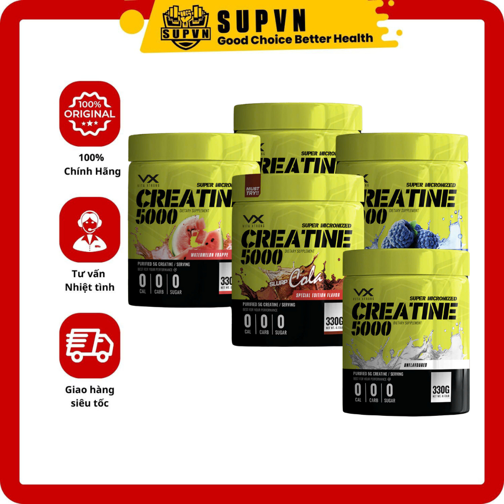 (BAO BÌ MỚI) 100% Creatine 5000 VitaXtrong 300Gram & 500Gram - Creatine Hỗ Trợ Tăng Sức Mạnh Cơ ...