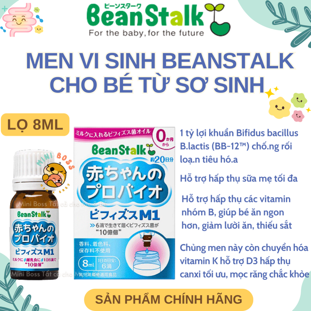 [Date 4-5/2026][CHÍNH HÃNG-BAY AIR] Men vi sinh Beanstalk cho trẻ từ sơ ...