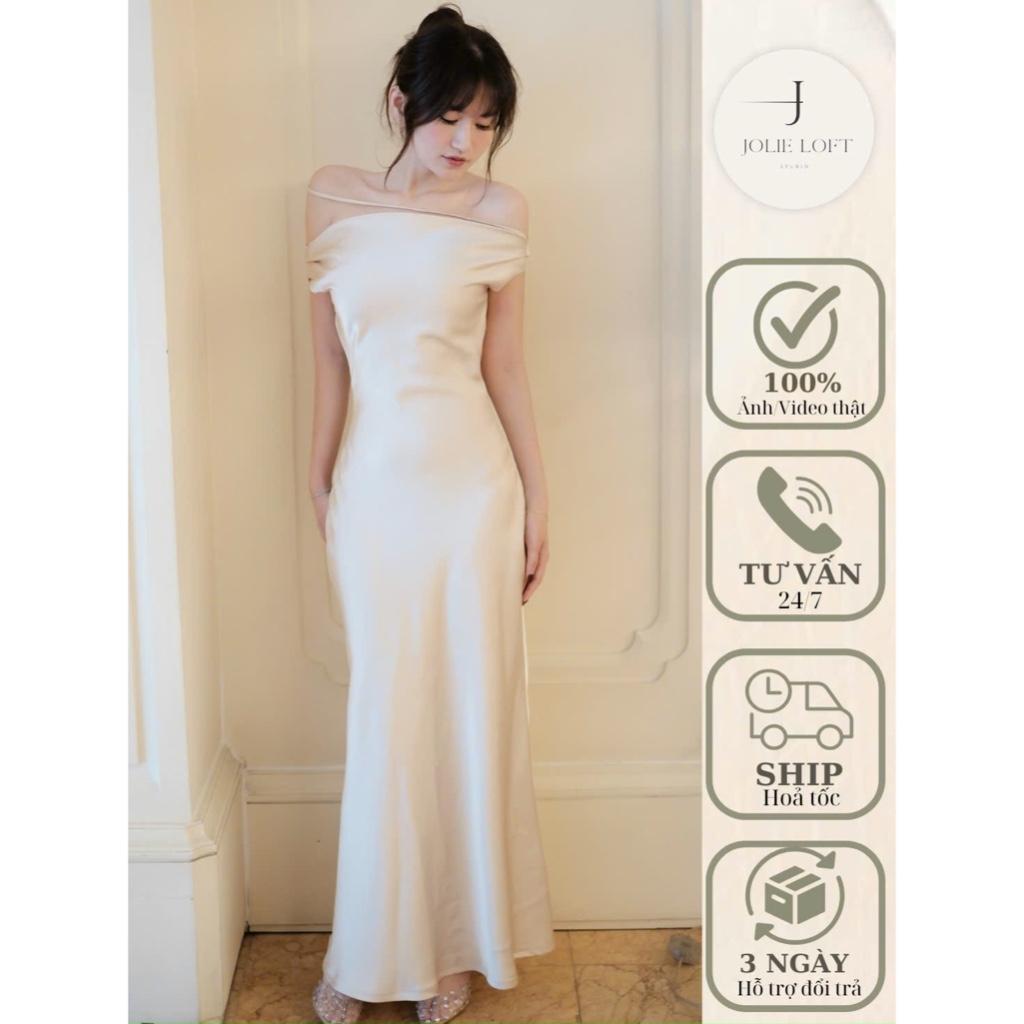 Váy lụa dự tiệc du lịch thiết kế Joy Dress JOLIE LOFT, đầm dáng dài ...