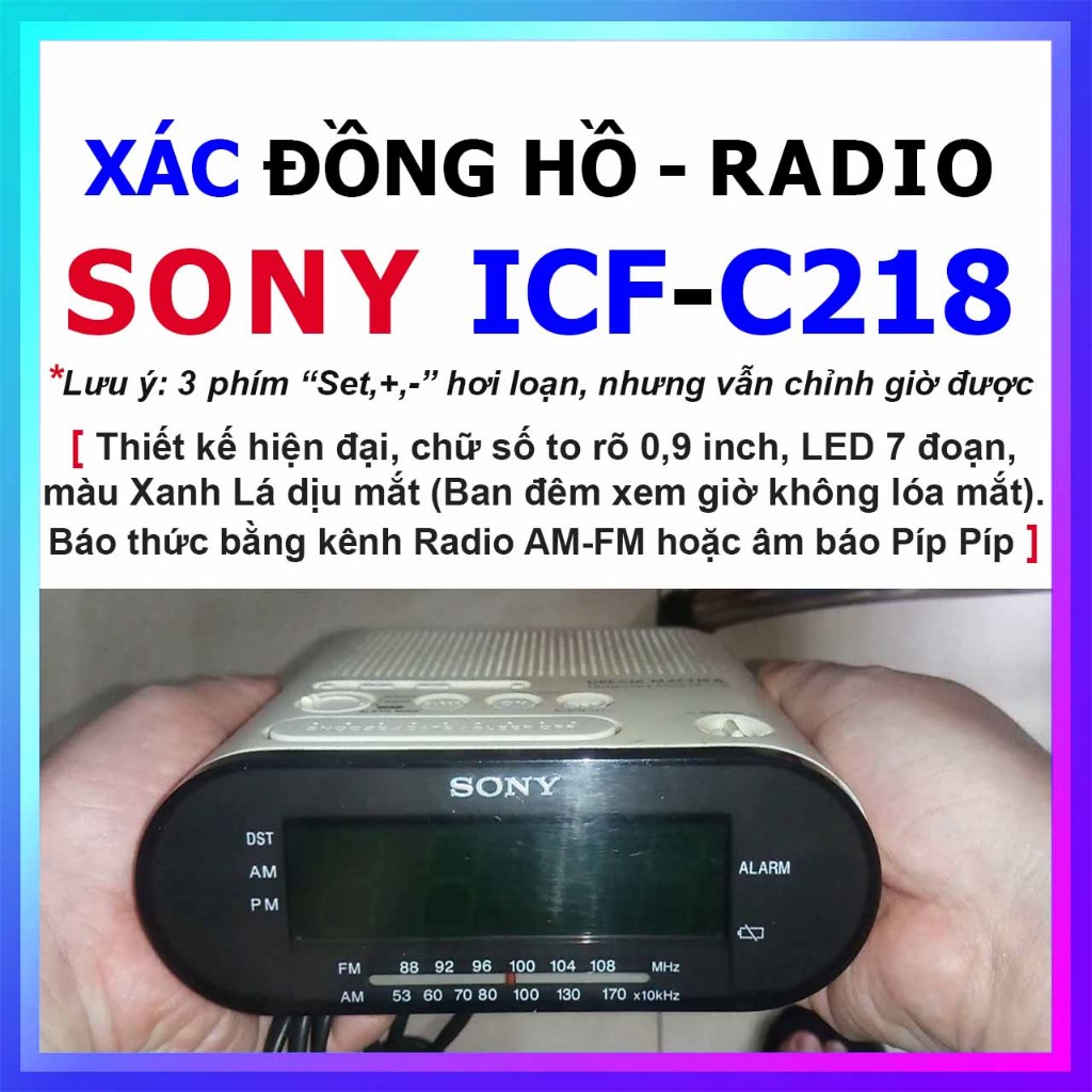XÁC Đồng hồ báo thức bằng Radio Sony ICF-C218 Dream Machine (Đồ cổ ...