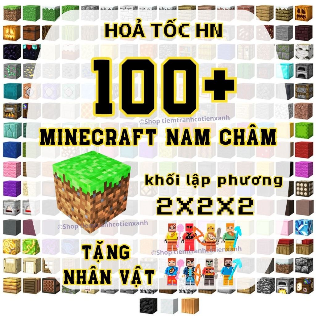 [Mới Nhất] Block Minecraft Nam Châm, Đồ Chơi Khối Nam Châm Từ Tính ...