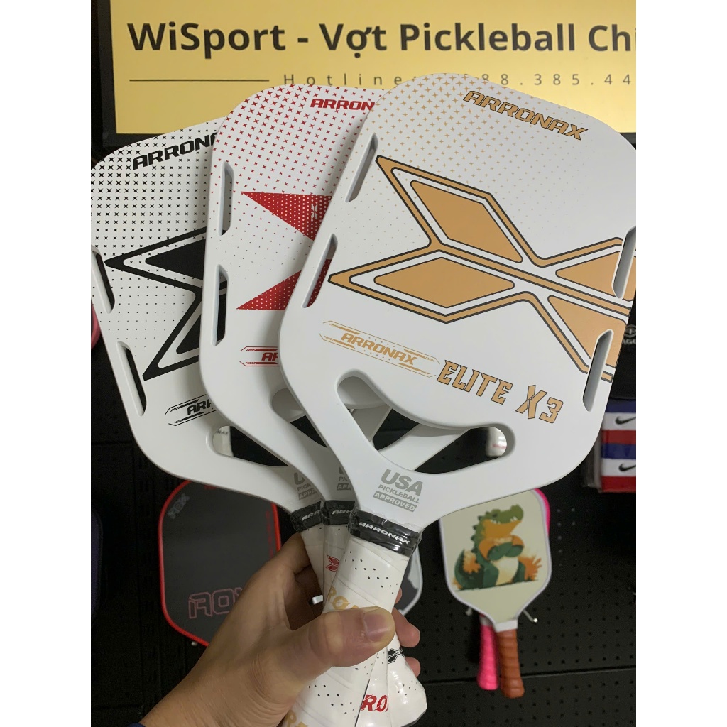 [CHÍNH HÃNG - HOT] Vợt Pickleball ARRONAX ELITE X3 bề mặt Carbon Fiber siêu nhám dày 16mm (Mã X3 ...