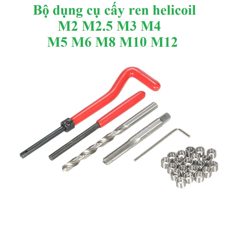 Bộ dụng cụ gia công ren cấy helicoil M2-M12 | Shopee Việt Nam