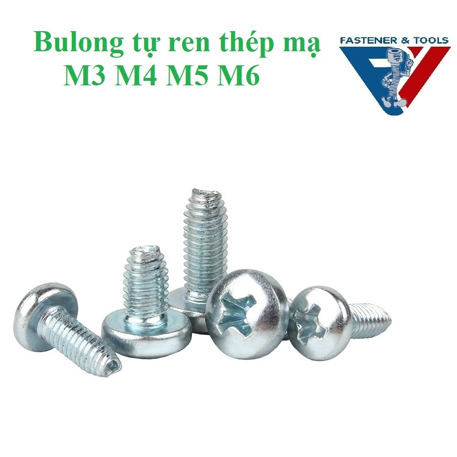 10 cái M3 M4 M5 M6 bulong tự ren, tự taro M3-M6 thép mạ | Shopee Việt Nam