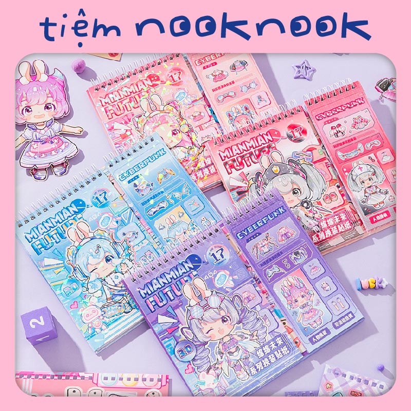 STICKER THAY ĐỒ BÚP BÊ - 32 trang, hình dán mặc đồ búp bê, công chúa ...