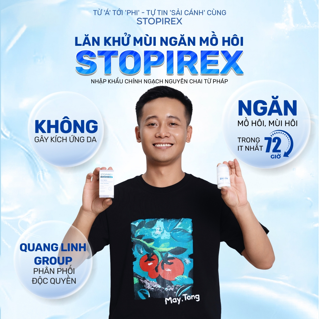 Lăn khử mùi STOPIREX giúp kháng khuẩn, ngăn tiết mồ hôi, khử mùi cơ thể ...