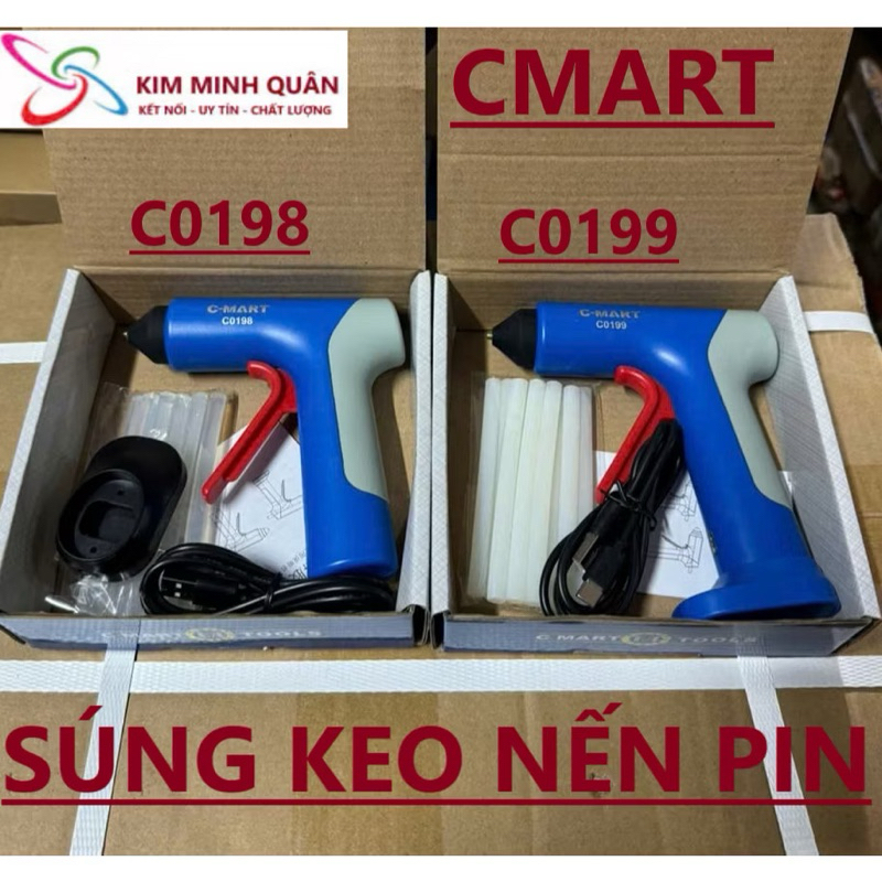 Súng bắn keo nến 7mm sài pin sạc USB tặng 10 cây keo C0198 & C0199 CMART | Shopee Việt Nam