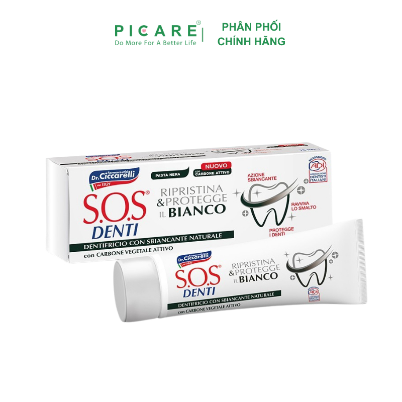 Kem đánh răng trắng răng, loại bỏ mảng bám Dr Ciccarelli S.O.S DENTI ...