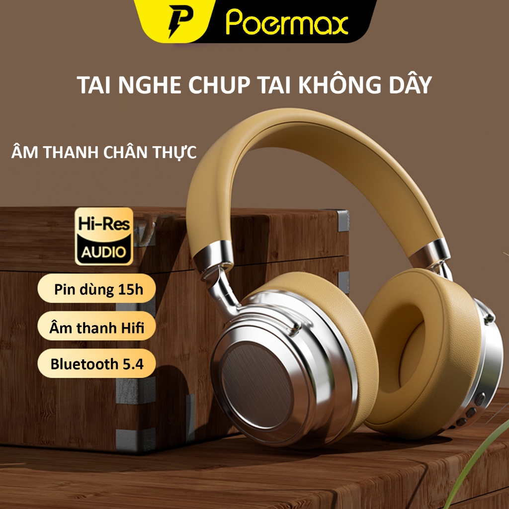 Tai nghe chụp tai Bluetooth không dây Poermax CR-9 âm thanh Hi-Res Audio | Shopee Việt Nam