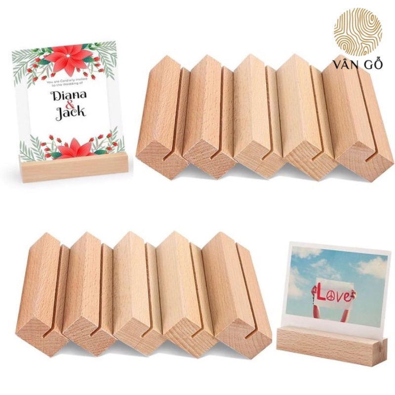 Đế gỗ để ảnh, Giá đỡ Card, gắn bảng Aryclic, Lịch Bàn Trang Trí KT: 8*3*2 cm | Shopee Việt Nam