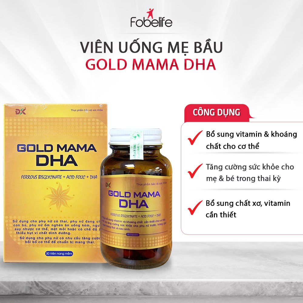 Viên Uống Mẹ Bầu Gold Mama DHA Giúp Bổ Sung Sắt, Vitamin, Khoáng Chất ...