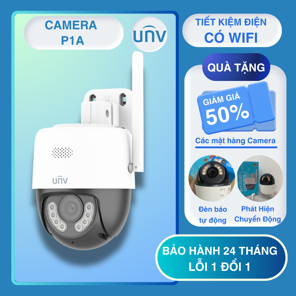 Camera Wifi ngoài trời UNV IPC-P1A-M3F4D đàm thoại 2 chiều xoay 360 ...