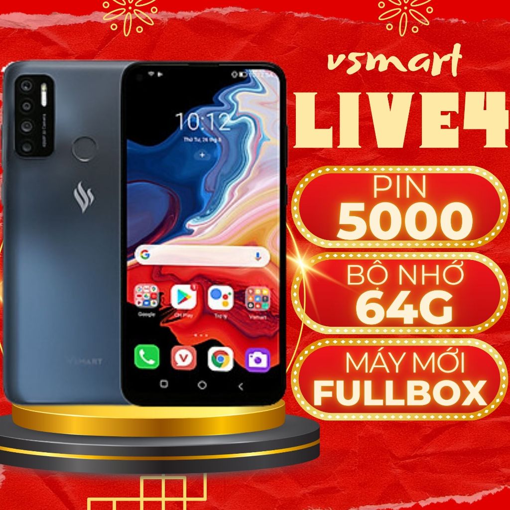 Điện thoại Vsmart Live4 Fullbox pin 5000mAh, điện thoại giá rẻ chính ...