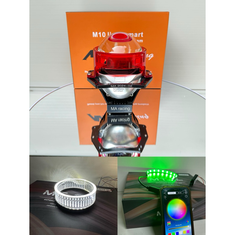 ComBo Bi Cầu M10 V4 Kèm Led Mắt Quỷ App + Vòng 3D Trắng Công Xuất 70W ...