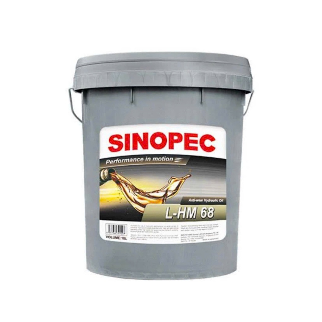 [HÀNG CHÍNH HÃNG]DẦU THỦY LỰC chống mài mòn Sinopec L-HM 68- 18L (Sinopec Hydraulic Oil L-HM 68 ...
