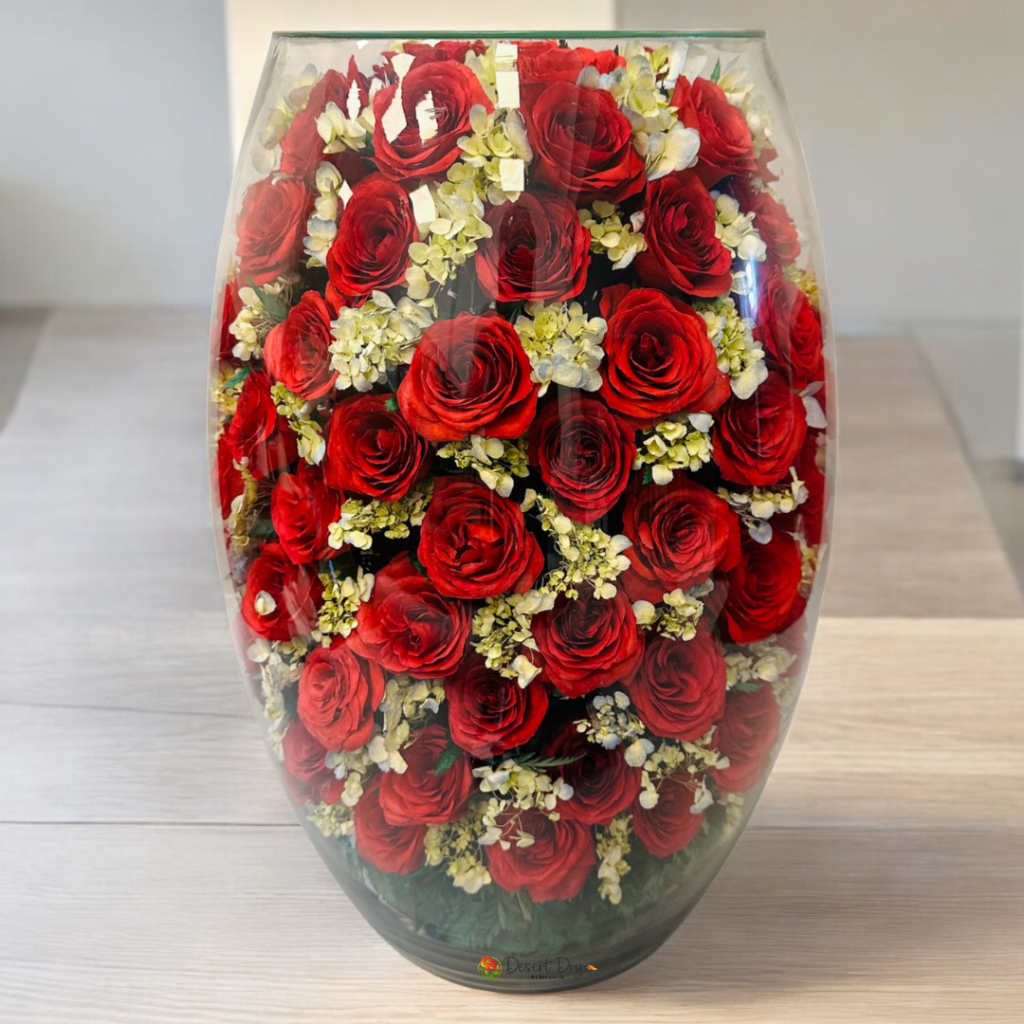 Bình DSD50 đỏ đô kích thước 40*40*50cm, chất liệu thuỷ tinh phù hợp làm ...