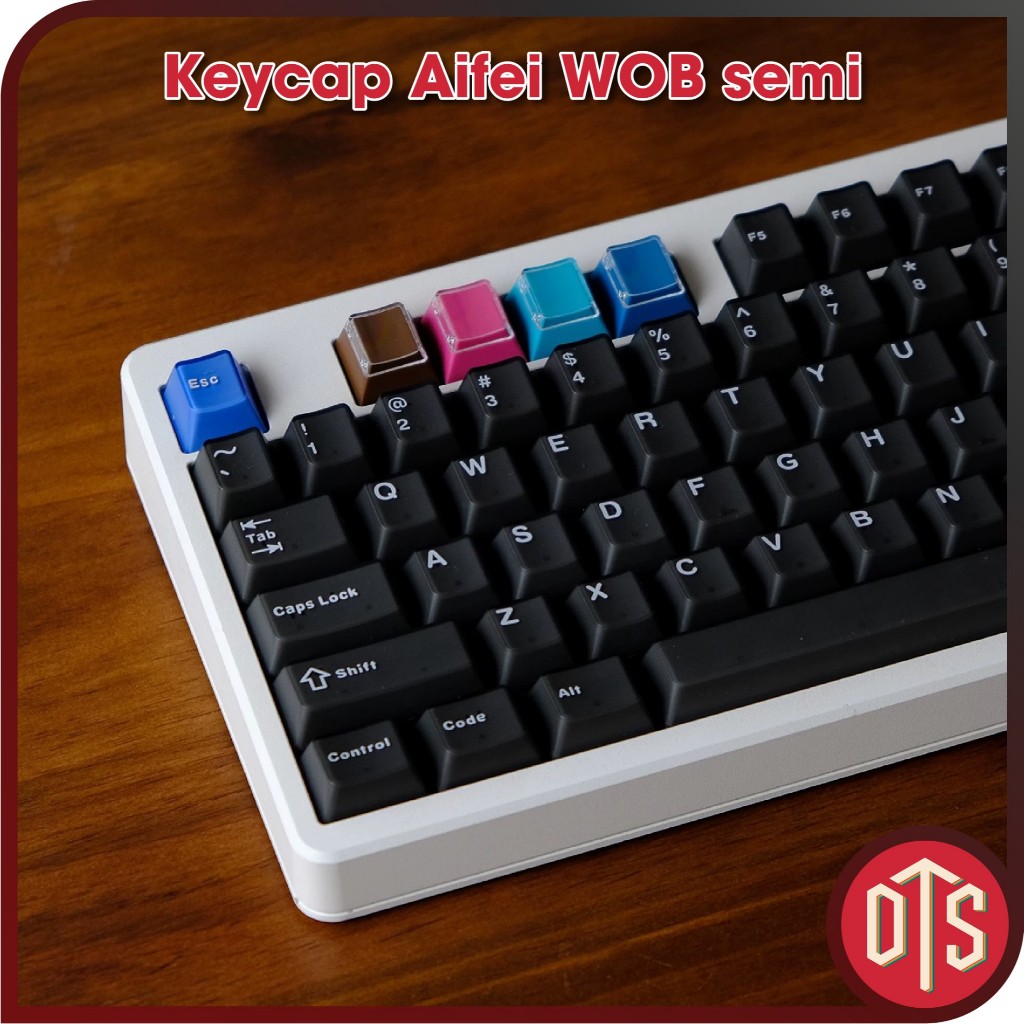 Keycap Aifei White on black V2 Semi-transparent mod color | PYGA WOB ...