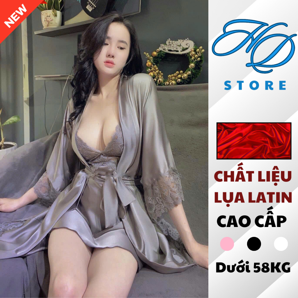 [Hoả Tốc HCM] Đầm Ngủ Cao Cấp Áo 2 Dây Kèm Choàng Lụa Latin Váy Ngủ Freesize 40-58kg C2 - HD ...