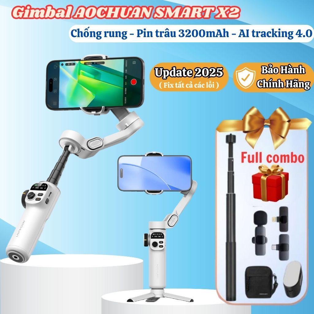 Gimbal chính hãng AOCHUAN Smart X2, Gimbal chống rung cho điện thoại ...