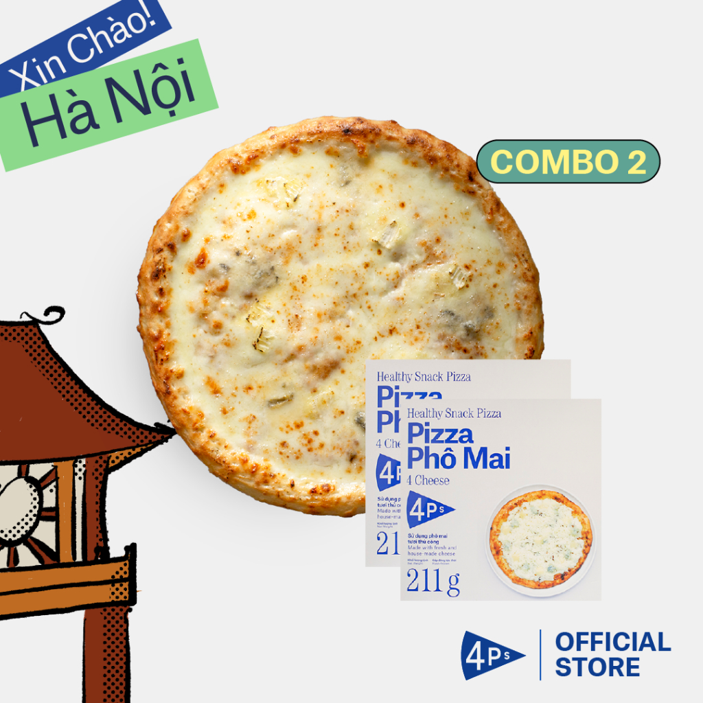 [Giao hoả tốc HCM và Hà Nội] Pizza 4P's Combo 2 Pizza 4 Cheese/ Pizza 4 ...