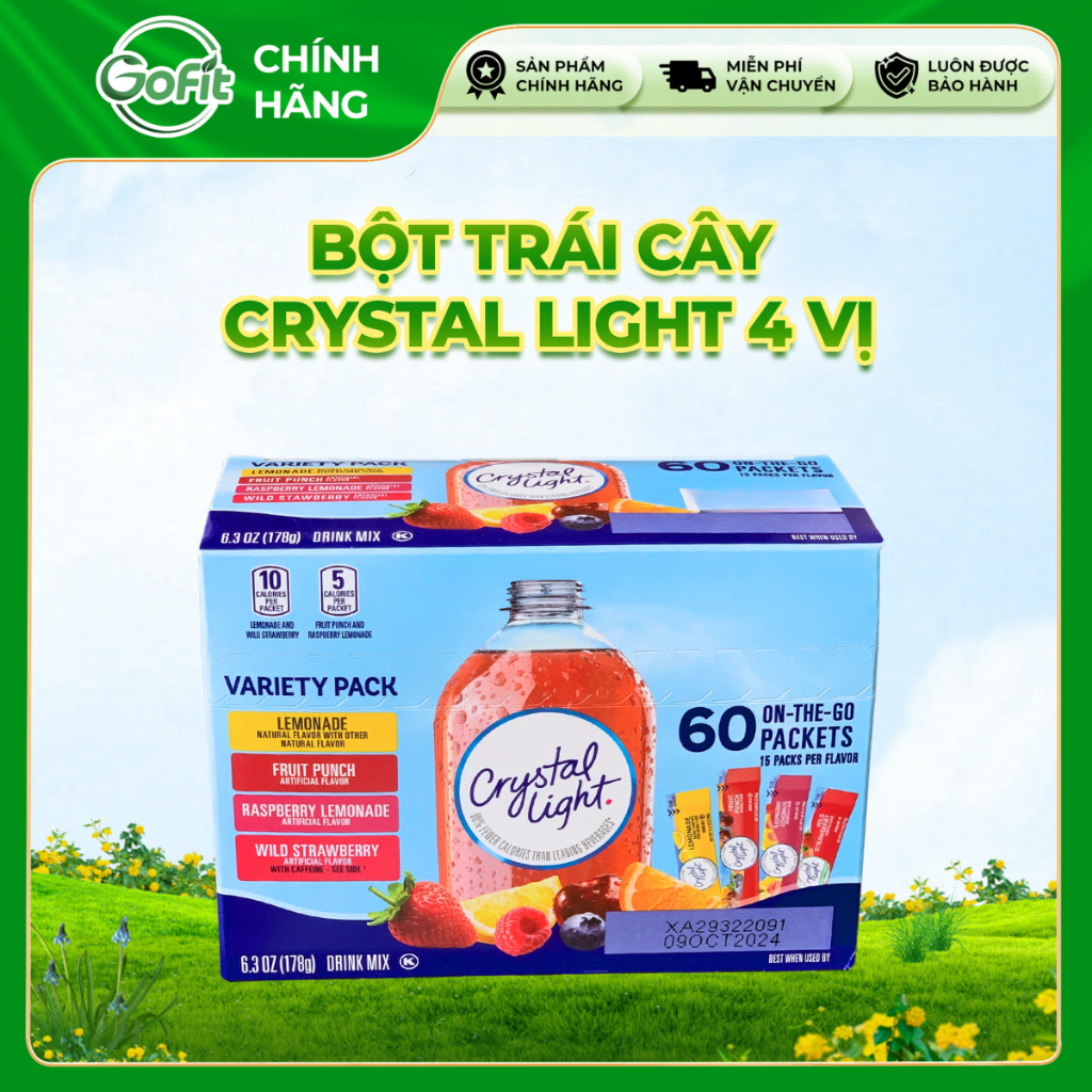 Bột Pha Nước Trái Cây Crystal Light Không Đường Gói Nhỏ Tiện Lợi Gofit ...