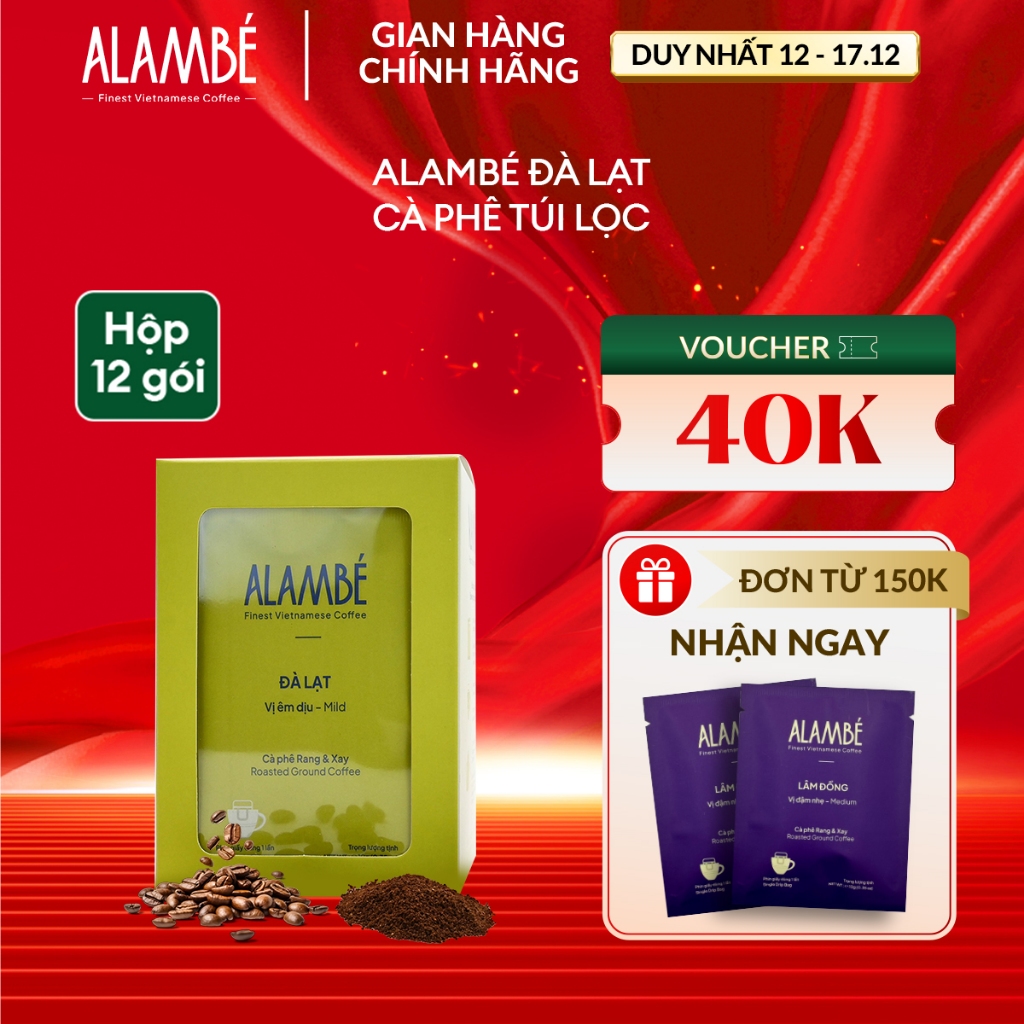ALAMBÉ Đà Lạt - Cà phê phin giấy/ túi lọc Arabica Bourbon, vị chua ngọt ...